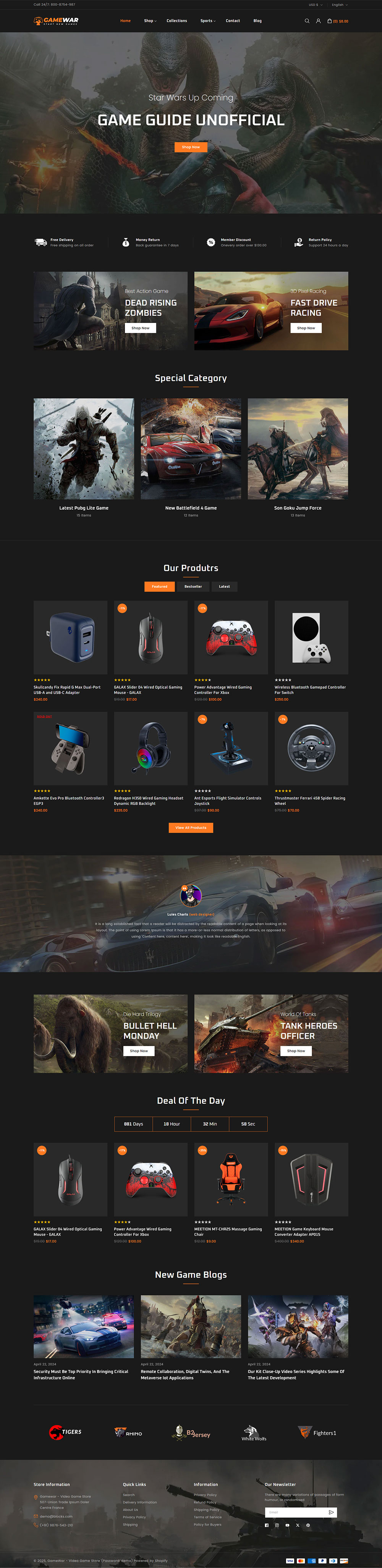 GameWar - Digital Game Store Shopify 2.0 Responsive Theme by codezeel