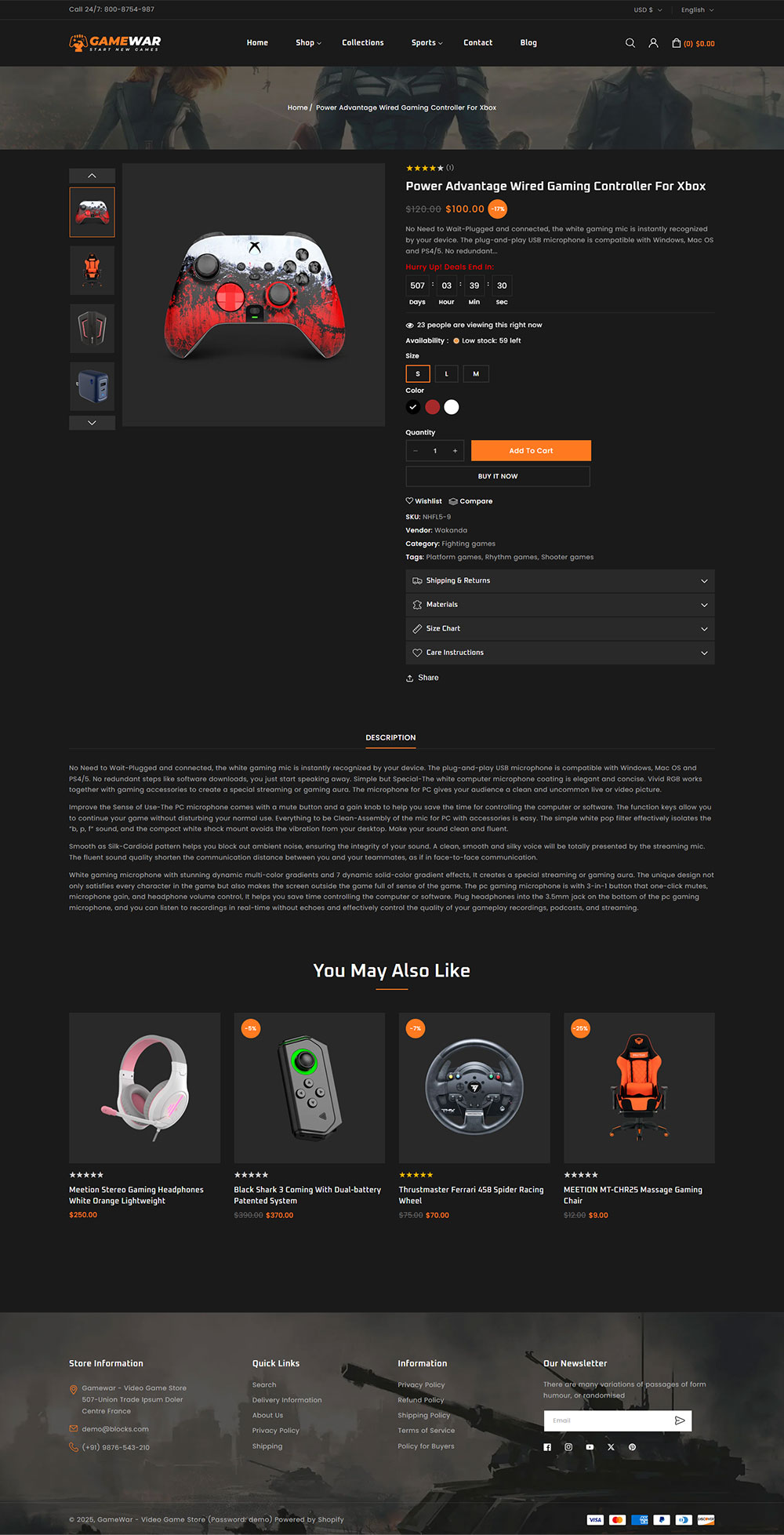 GameWar - Digital Game Store Shopify 2.0 Responsive Theme by codezeel
