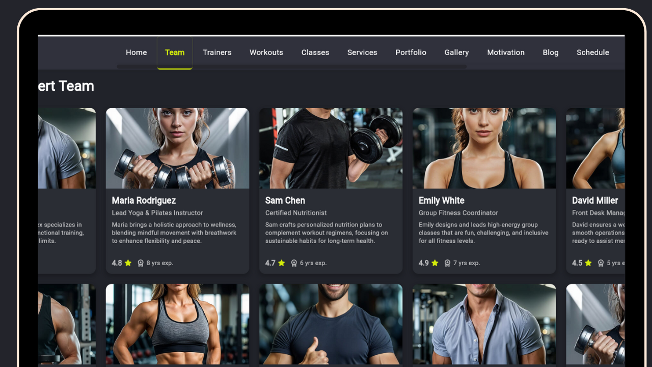 Fitness & Gym Flutter Web Template - Responsive Workout & Training Site ...