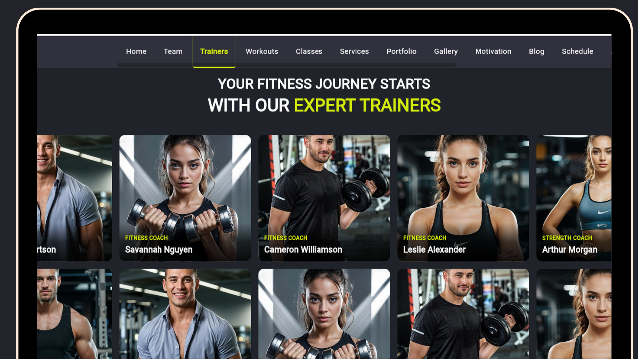 Fitness & Gym Flutter Web Template - Responsive Workout & Training Site ...