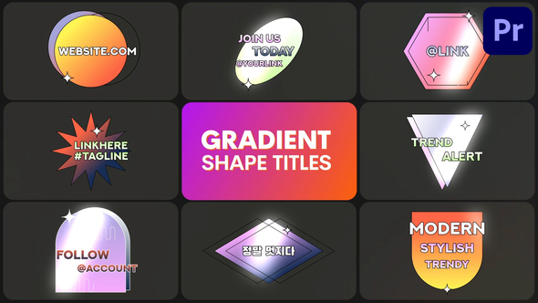 Gradient Shape Titles | Premiere Pro MOGRT, Premiere Pro Templates