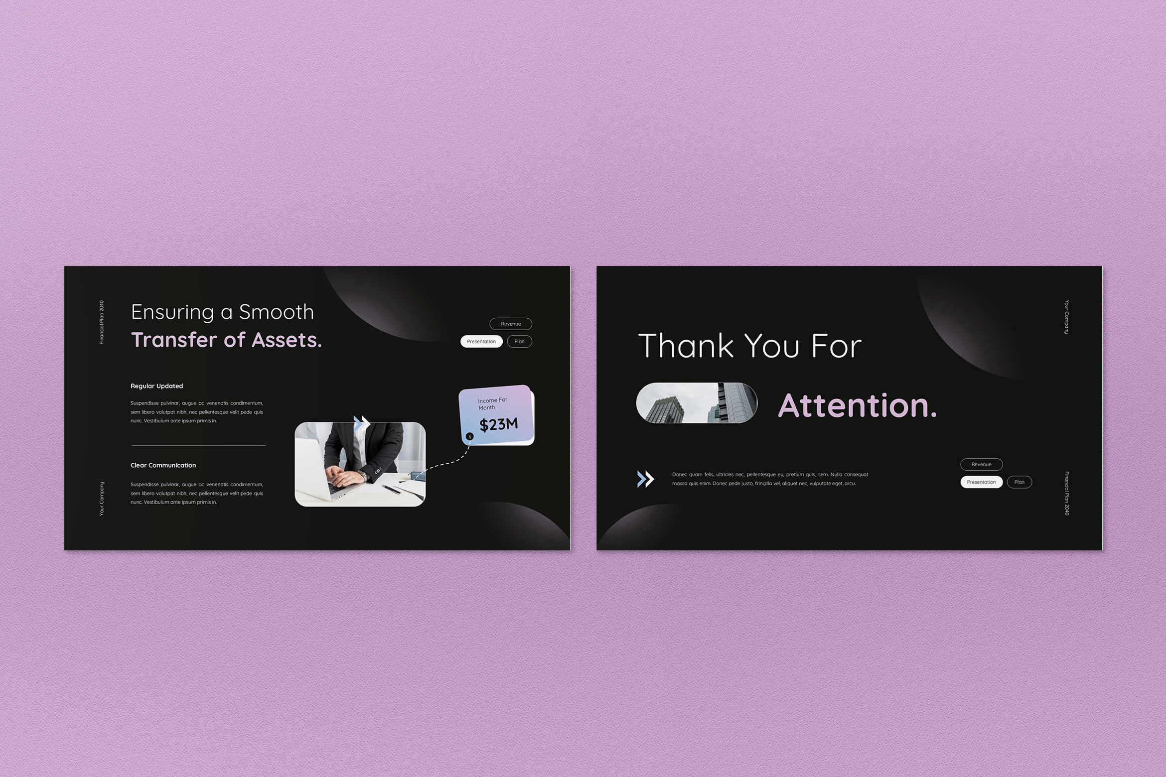 Black Purple Modern Financial Plan PPT, Presentation Templates ...