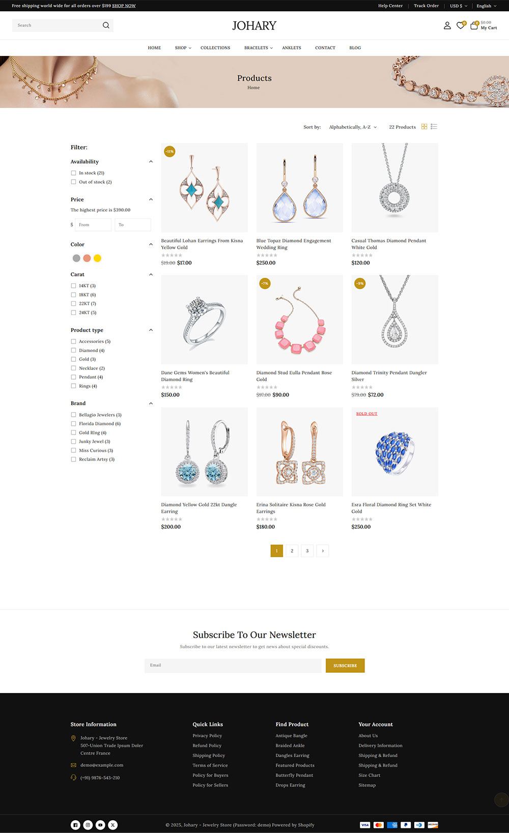 Johary - Handmade Jewelry Store Shopify 2.0 Responsive Theme by codezeel