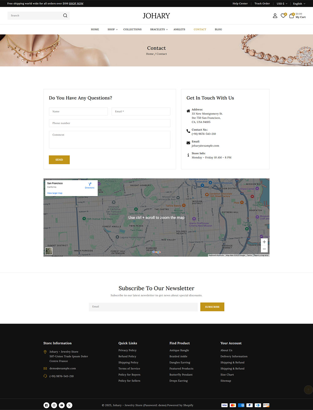 Johary - Handmade Jewelry Store Shopify 2.0 Responsive Theme by codezeel
