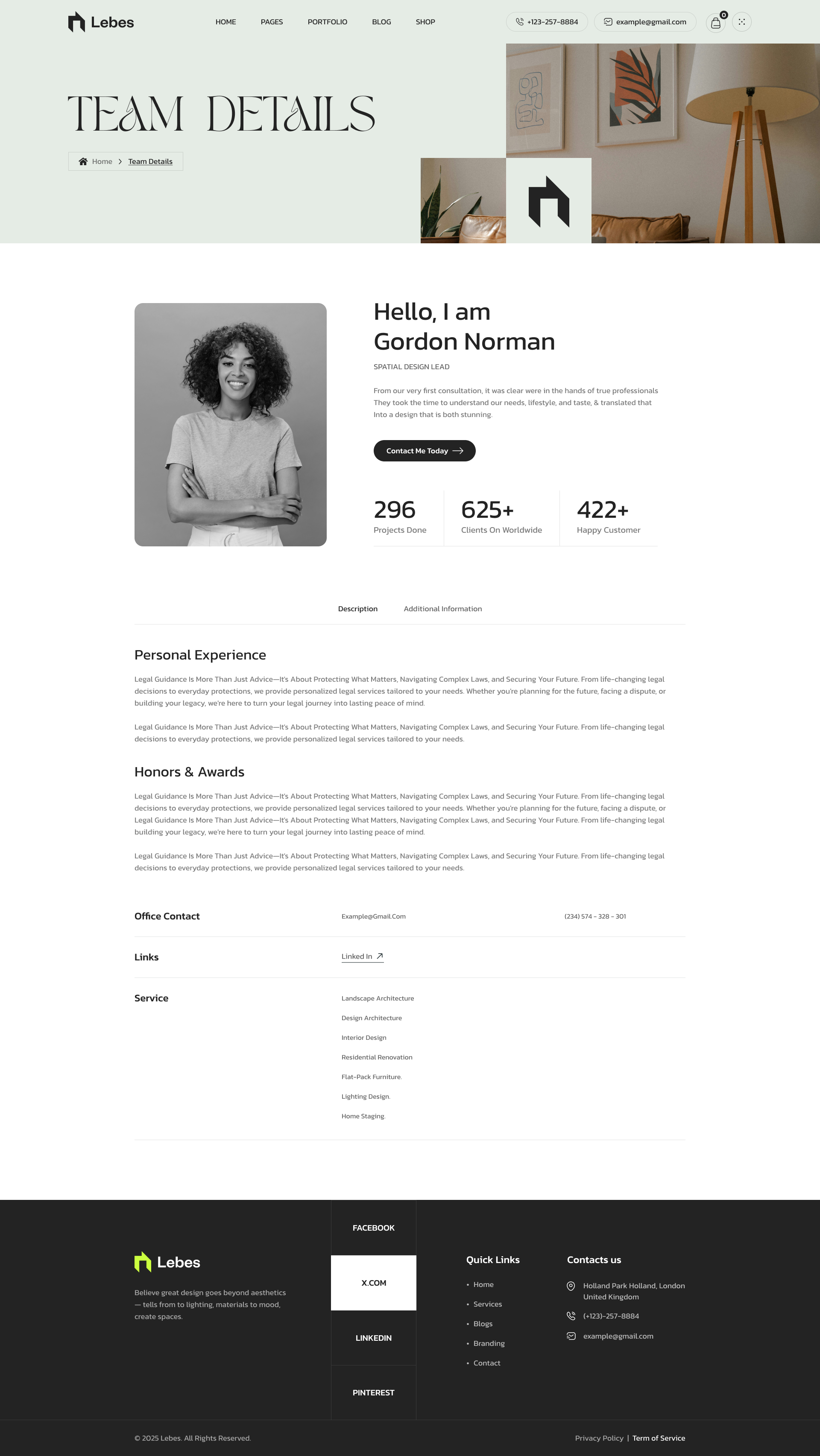 Lebes - Interior Design Figma Template by SoftCrafty | ThemeForest