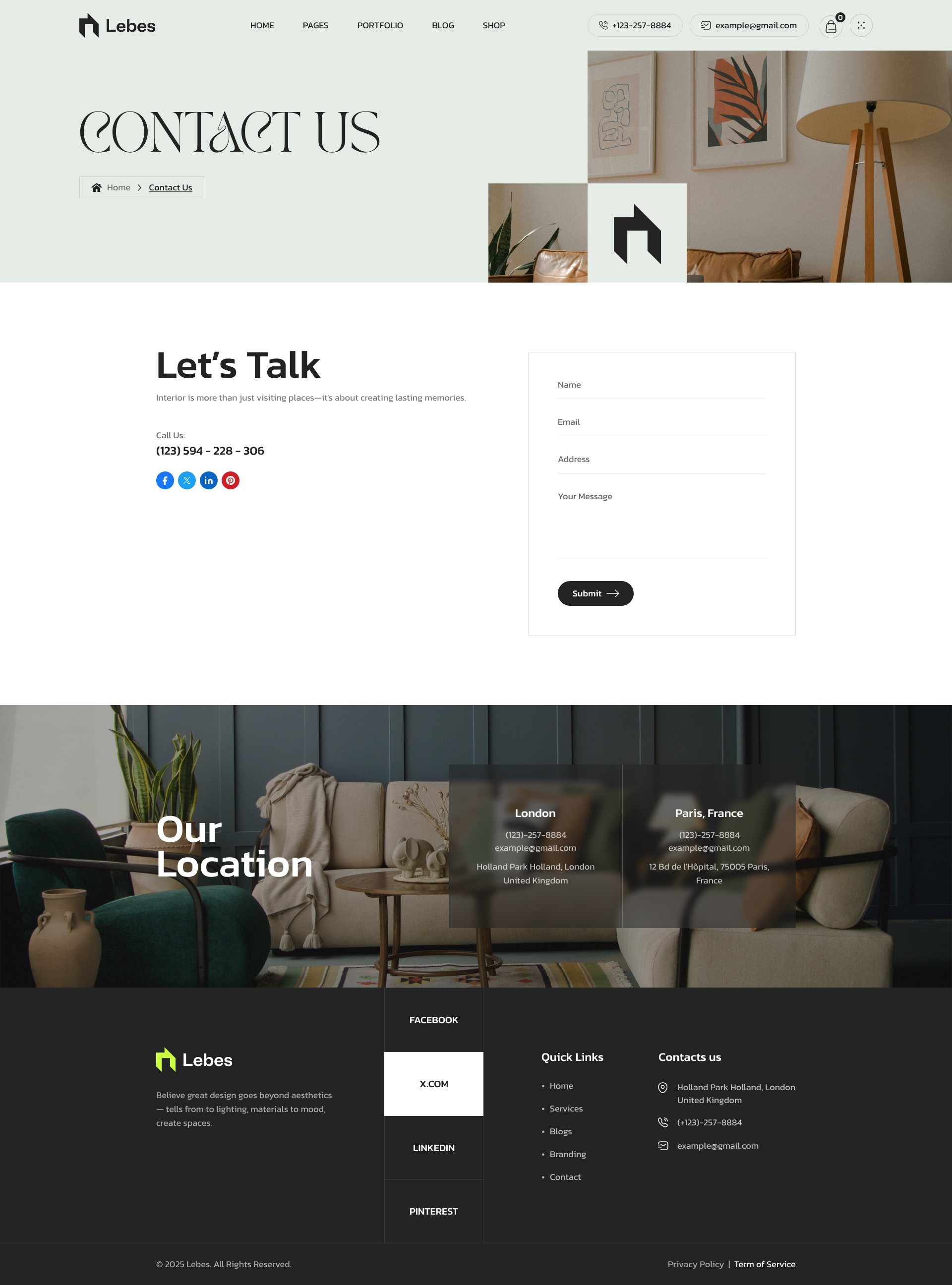 Lebes - Interior Design Figma Template by SoftCrafty | ThemeForest