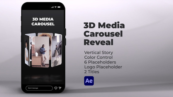 3D Media Carousel Reveal for After Effects, After Effects Project Files