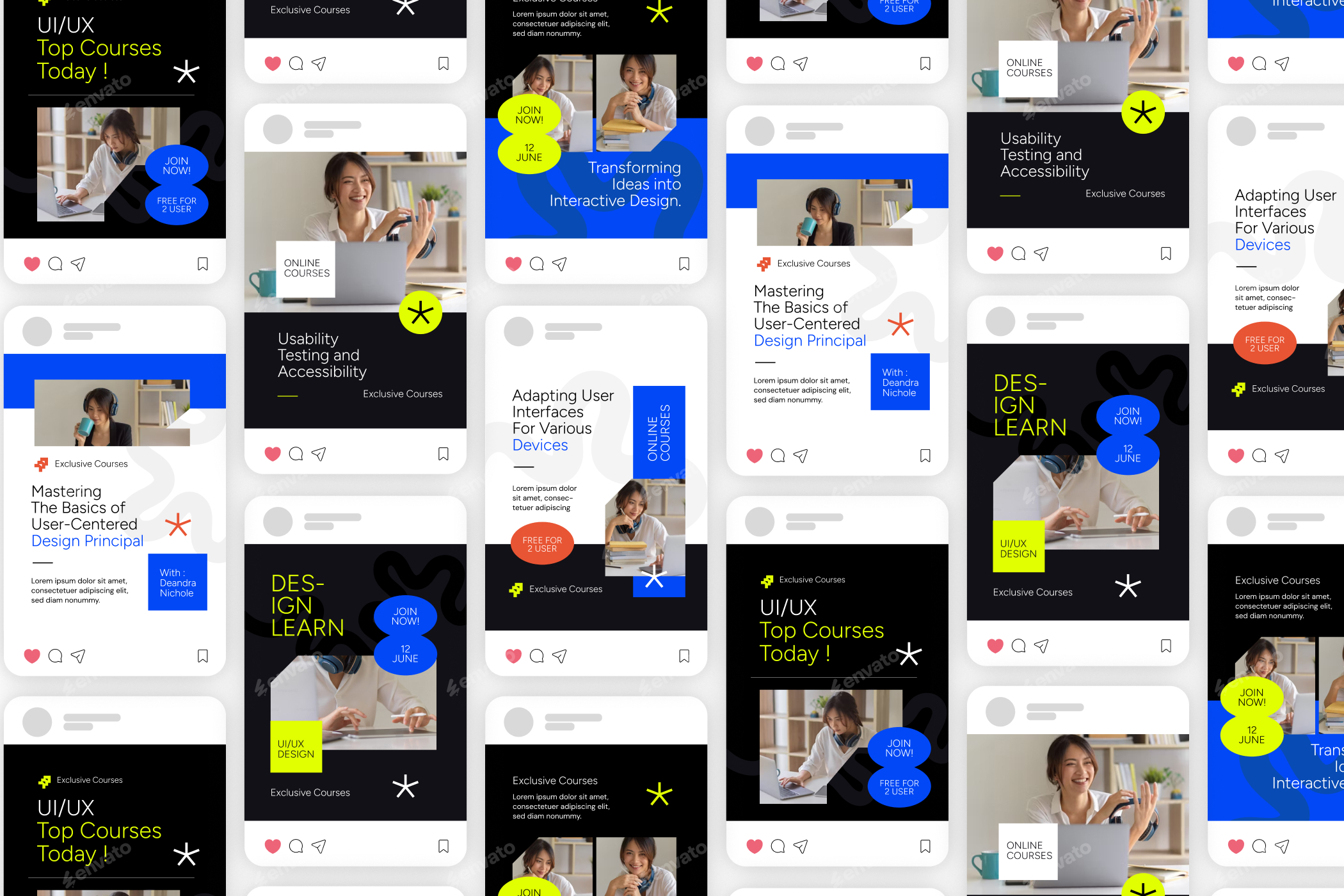 Exclusive Courses - Instagram Post, Web Elements | GraphicRiver
