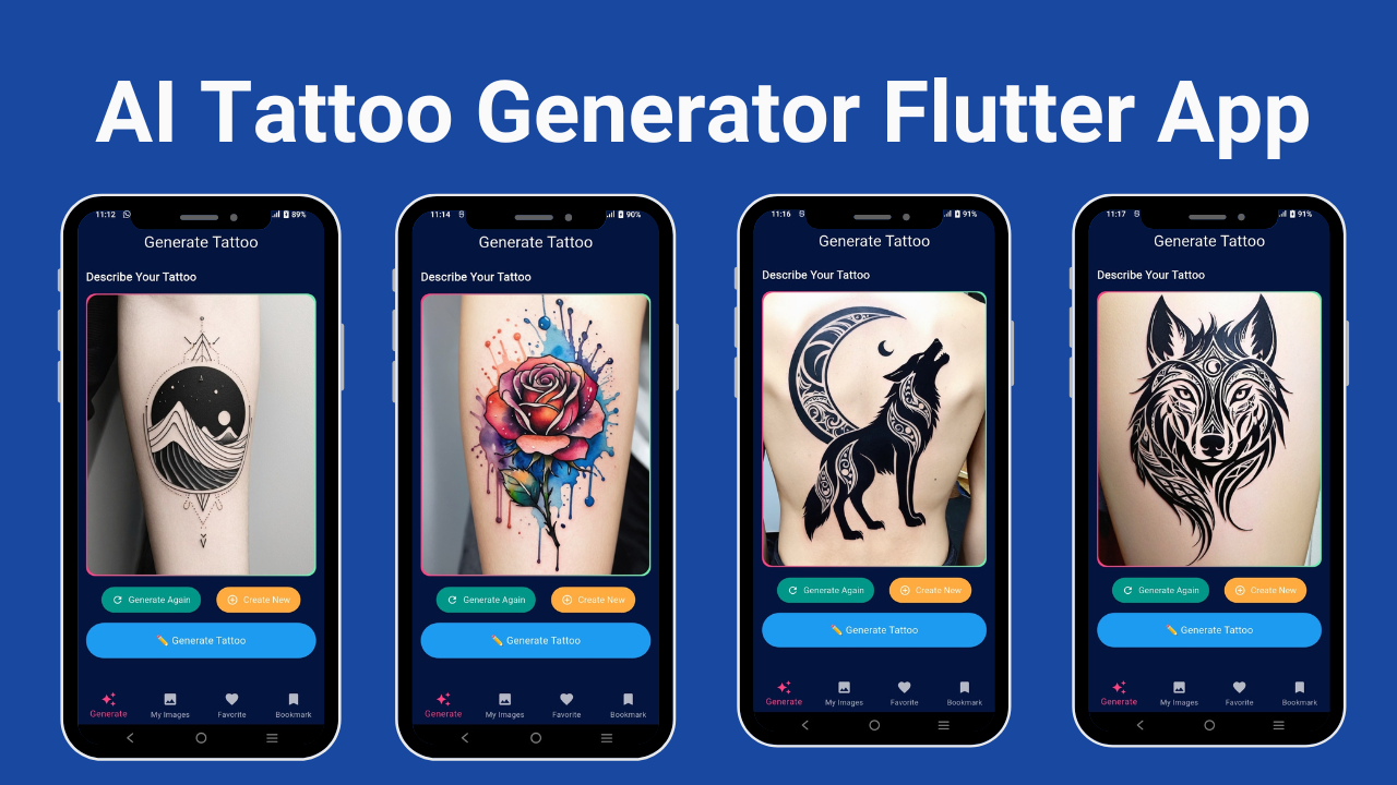 AI Tattoo Generator Flutter App | HuggingFace-Powered Tattoo Maker | AI Tattoo Design by ...