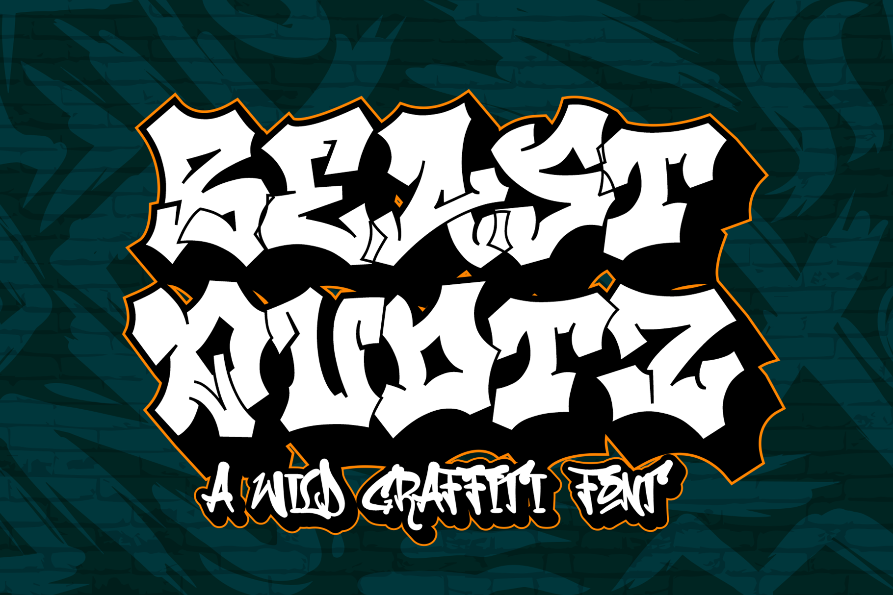 Beast Quotz – Wild Graffiti Font with Solid & Outline Style, Fonts