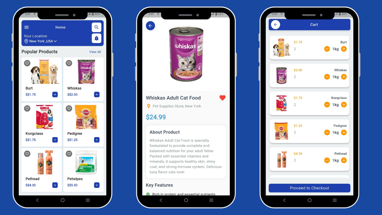 AI Petcare Ecommerce Flutter App UI Kit | Petcare Store App | Petcare Shopping App by CodentraTech