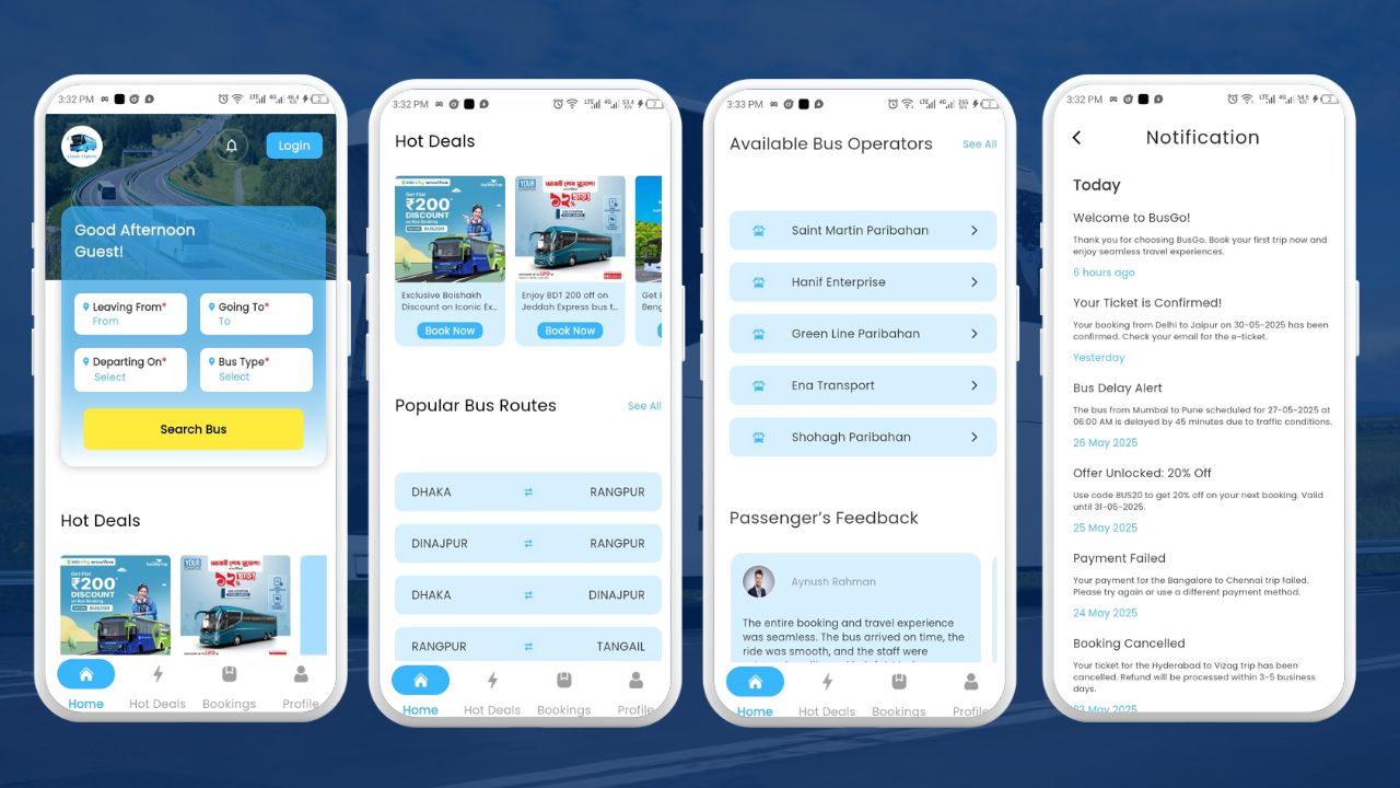Classic Express - Bus Ticket Booking Android & Ios App UI Template by C_IT_Solutions_Est