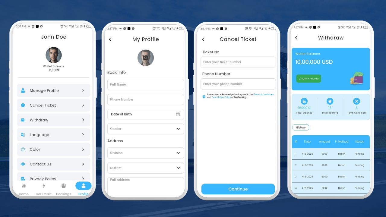 Classic Express - Bus Ticket Booking Android & Ios App UI Template by C_IT_Solutions_Est