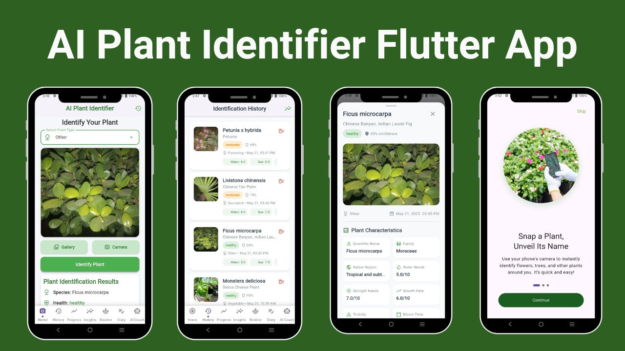 AI Plant Identifier Flutter App | OpenAI-Powered | Plant Care ...