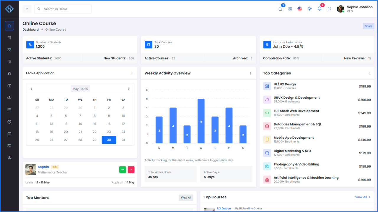 Herozi - Bootstrap Admin & Dashboard UI Kit Template by SRBThemes ...