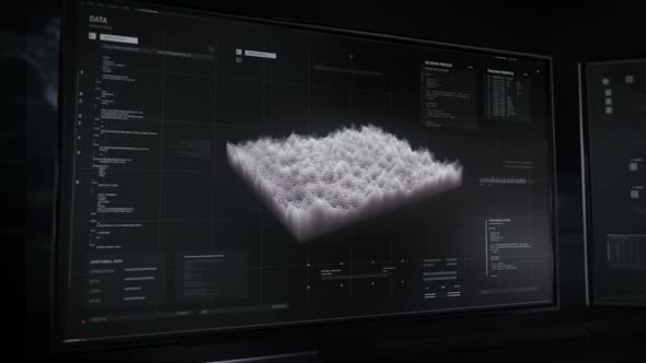 Futuristic Spy program analysis technology studies the area heights ...