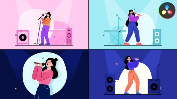 Singing Girls Explainer for DaVinci Resolve, DaVinci Resolve Templates