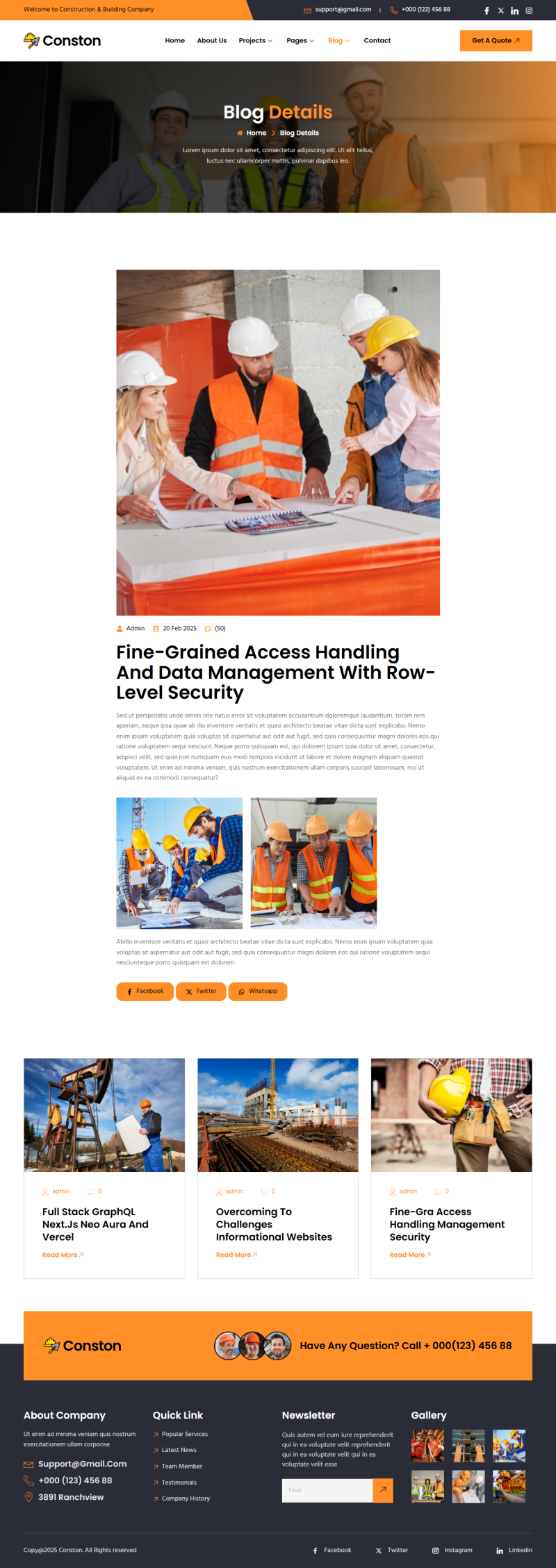 Conston - Construction Building Elementor Template Kit by Thememx | ThemeForest