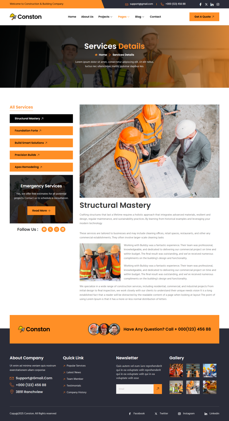 Conston - Construction Building Elementor Template Kit by Thememx | ThemeForest