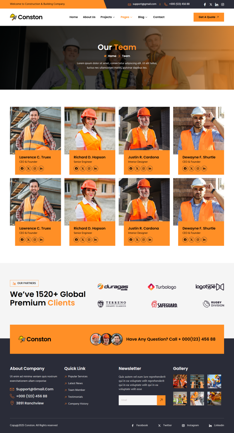 Conston - Construction Building Elementor Template Kit by Thememx | ThemeForest