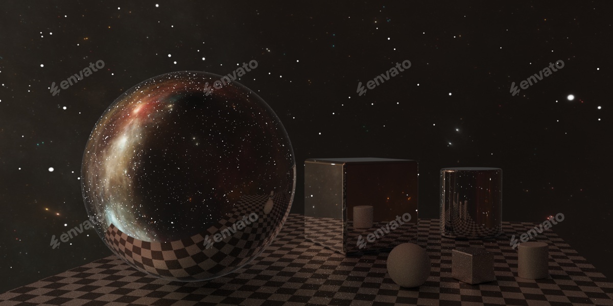 360 Degree HDRI Full Sphere Panoramic Space Background With Starfield ...