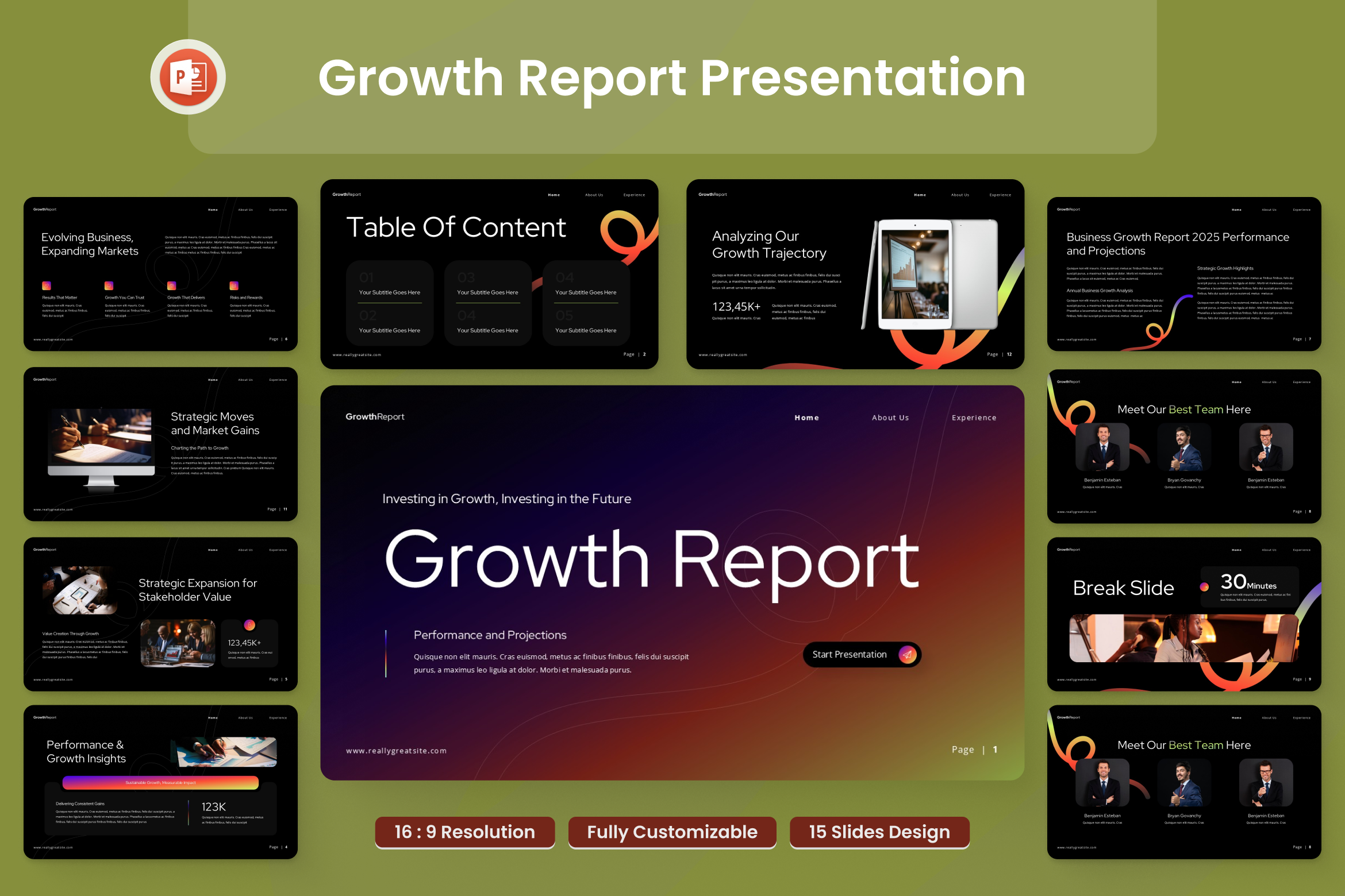 Growth Report Presentation, Presentation Templates | GraphicRiver