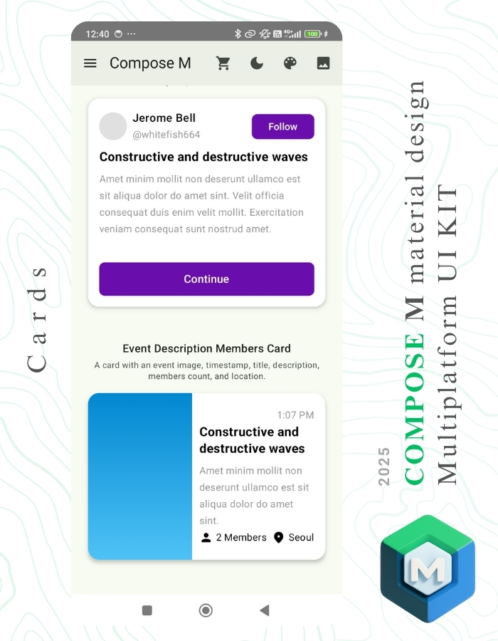Compose M Kotlin Multiplatform UI Library v3.3 2025 by boltuix | CodeCanyon