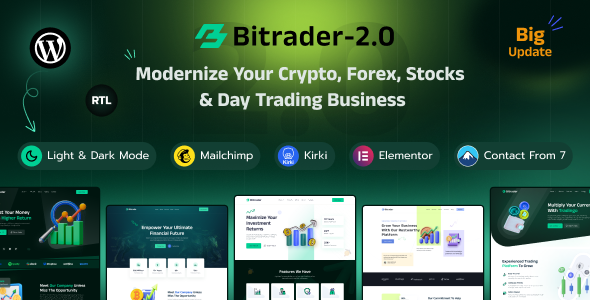 Bitrader - Crypto, Stock and Forex Trading Business WordPress Theme by ...