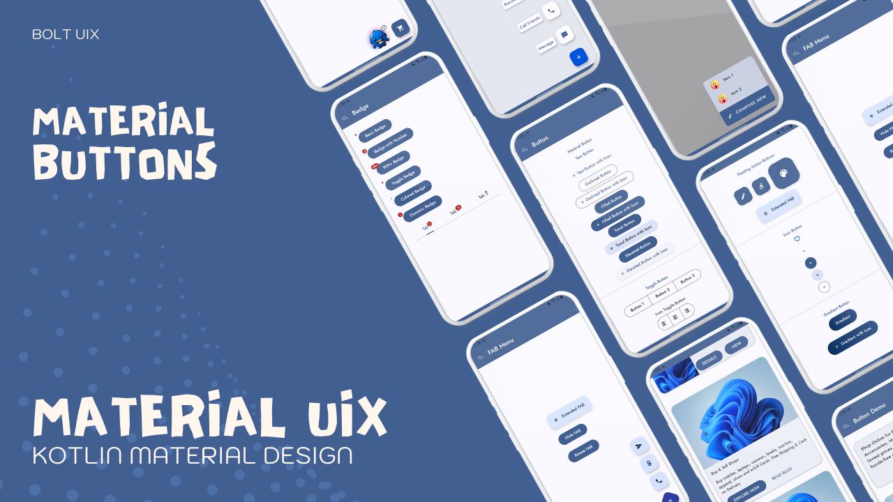 Material UIX - KOTLIN Material Design VER 1.3 by boltuix | CodeCanyon