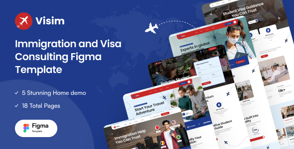 Visim -Immigration & Visa Consulting Figma Template by CreativeGigs