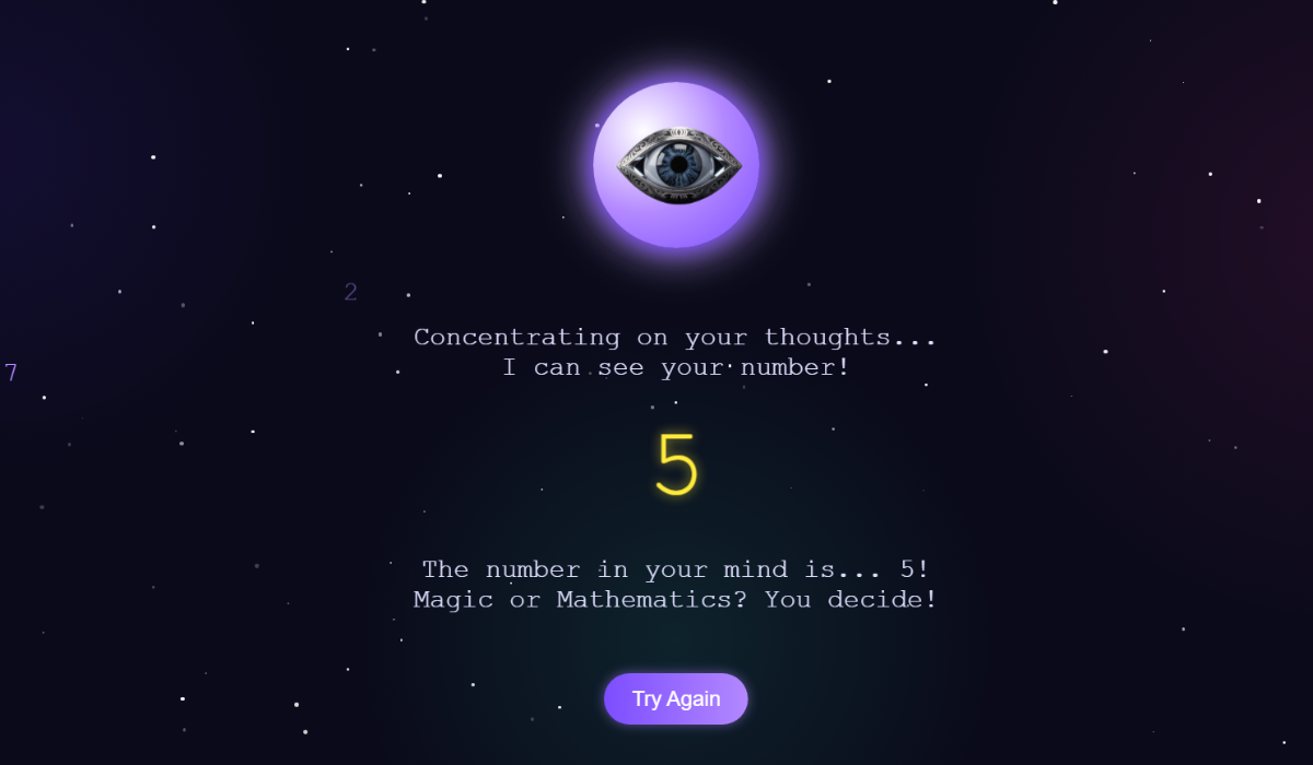 Mystic Mind Reader - Math Magic Game by Mofosocodes | CodeCanyon