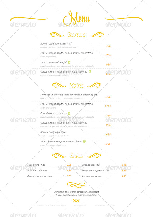Restaurant Menu Set, Print Templates | GraphicRiver