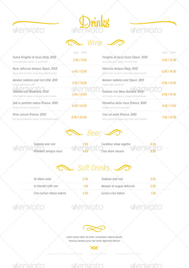 Restaurant Menu Set, Print Templates | GraphicRiver