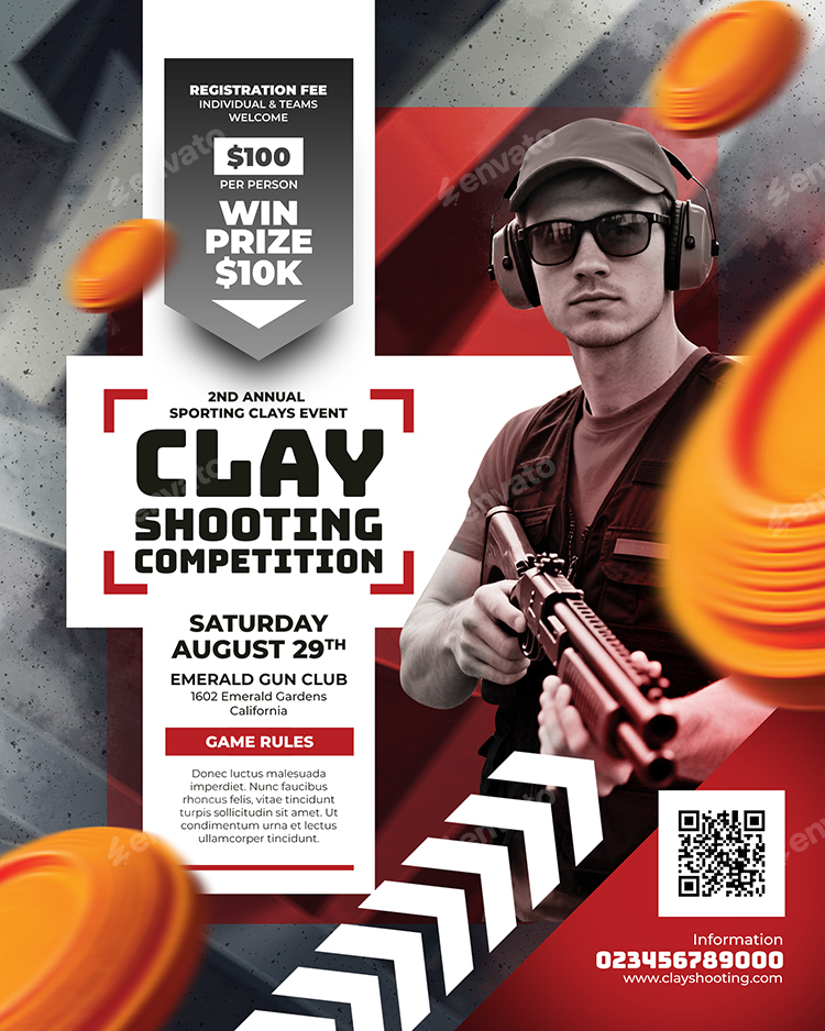 Clay Shooting Flyer and Social Media, Print Templates | GraphicRiver