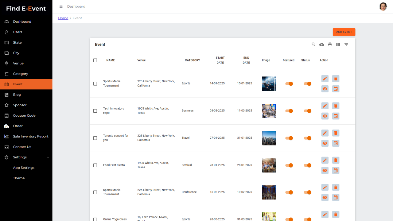Find E-Event - Event Management System & Ticket Booking Website with ...