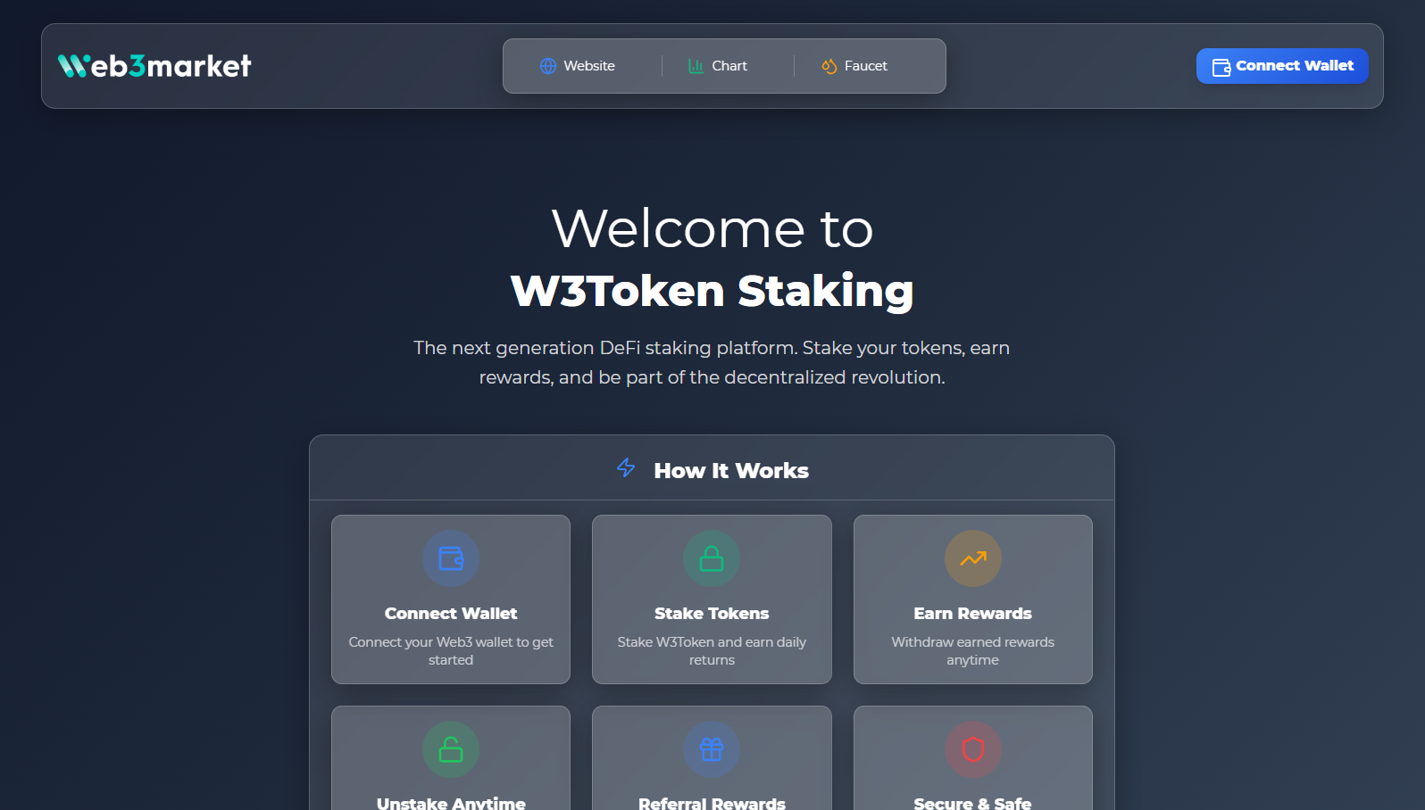 Staking Elixir Web3 with Referral System - React & Solidity v2 by Web3Market