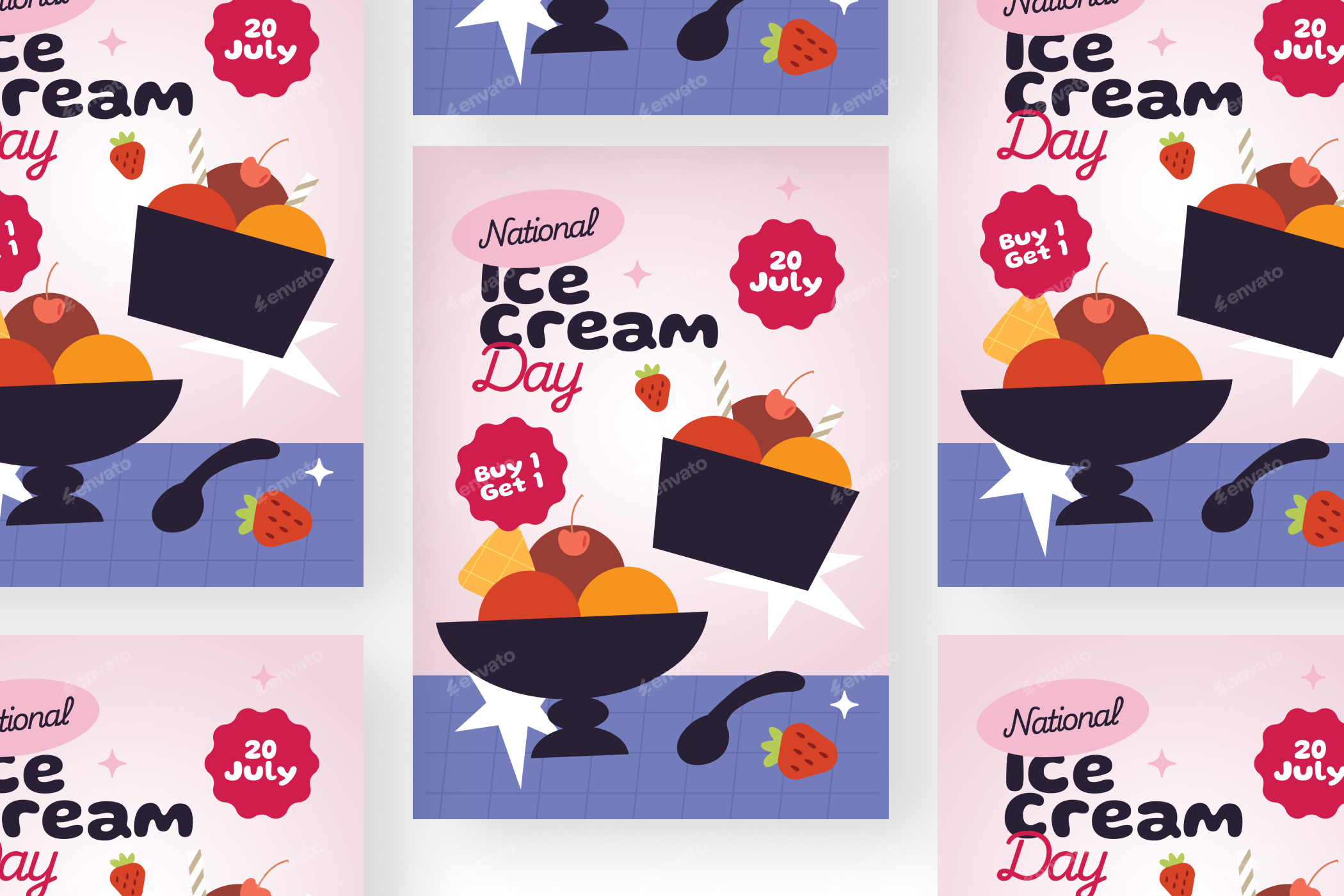 National Ice Cream Day - Flyer Set, Print Templates | GraphicRiver
