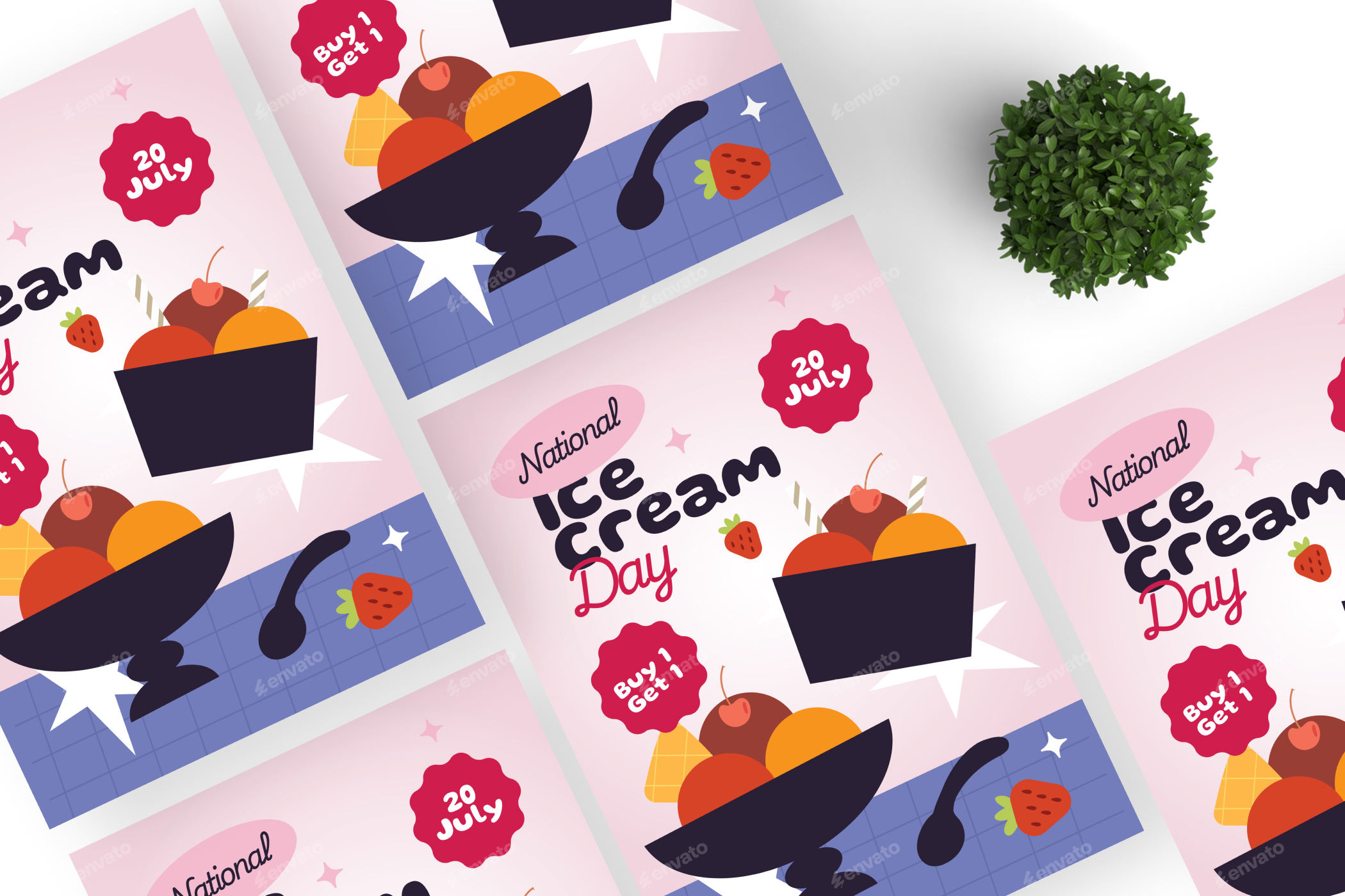 National Ice Cream Day - Flyer Set, Print Templates | GraphicRiver