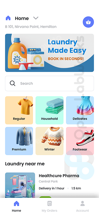 3 Apps | Multi Vendor Laundry Booking App UI Kit| Laundry Delivery App ...