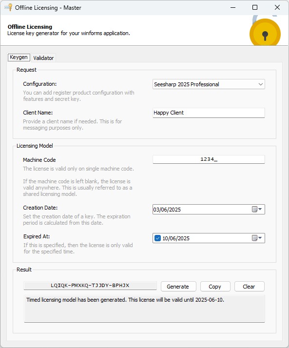 Offline Licensing Manager for WinForms .NET 4.8 – C#/VB.NET by Konfron