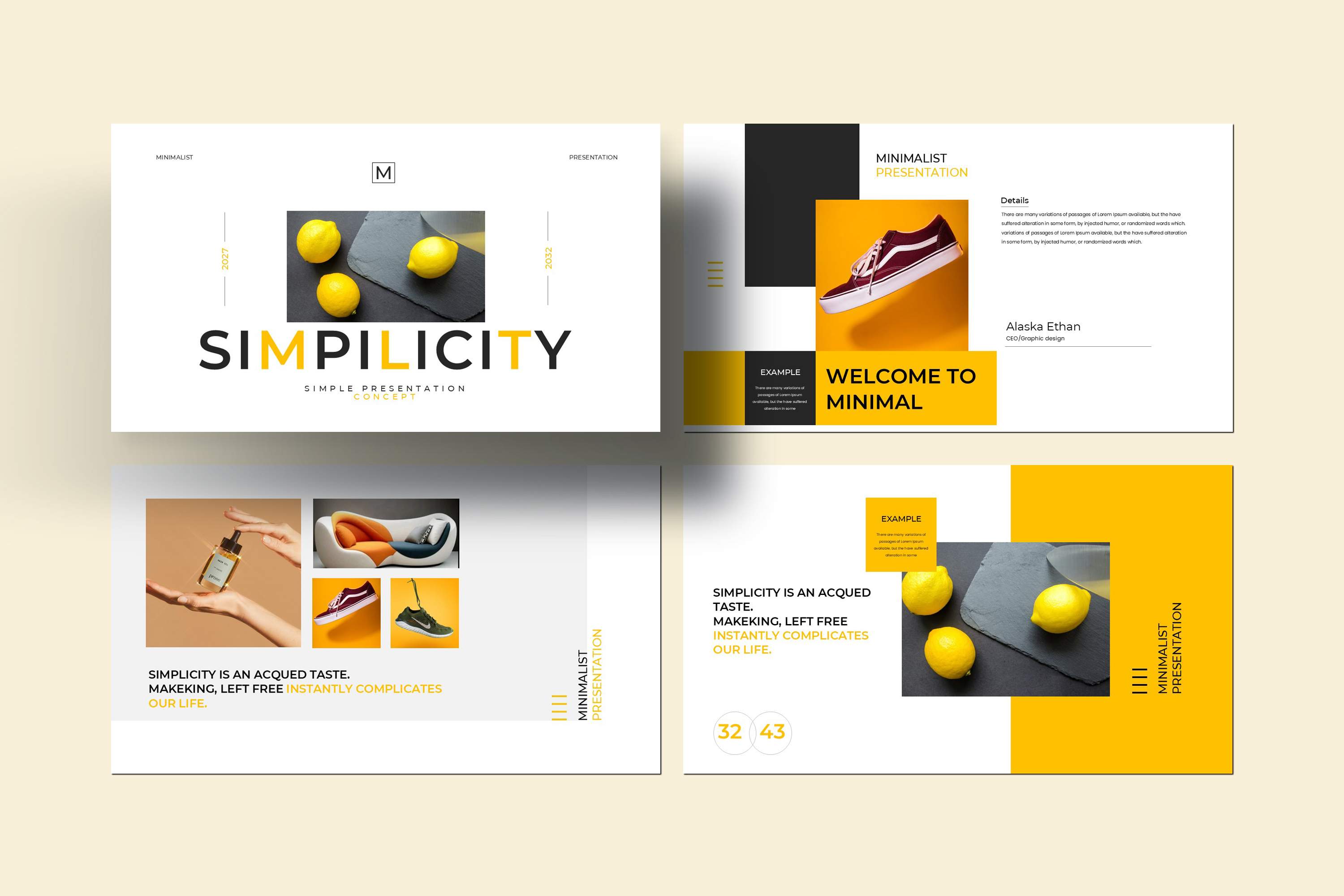 Simple Minimal PowerPoint Presentation Template, Presentation Templates