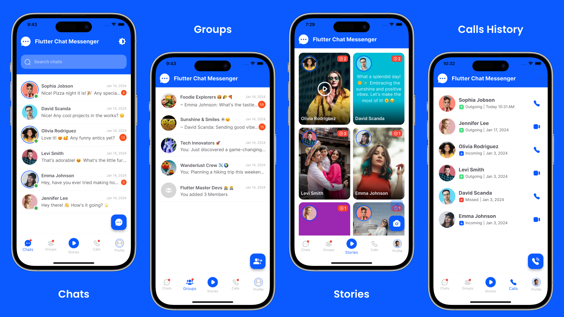 Flutter Chat Messenger | @Username Based | WhatsApp-like features |Groups, Stories, Calls+| Full ...
