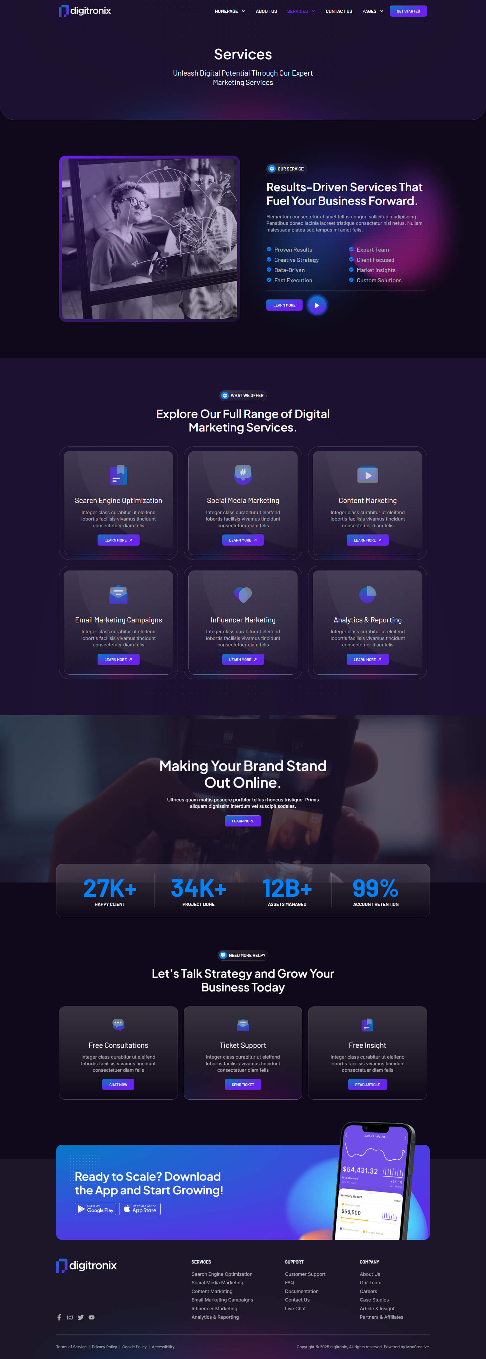 Digitronix - Dark Digital Agency Elementor Pro Template Kit by moxcreative
