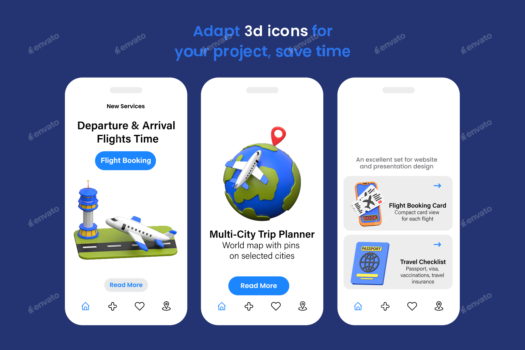 Flight Airport 3D Icon, Graphics | GraphicRiver