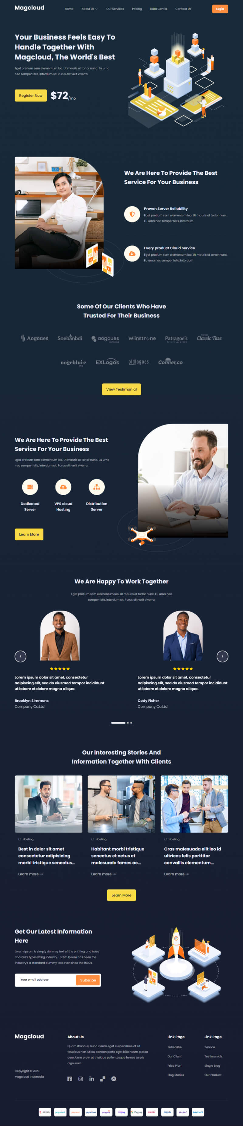 Magcloud - Hosting Domain Elementor Template Kit by Din-Studio ...