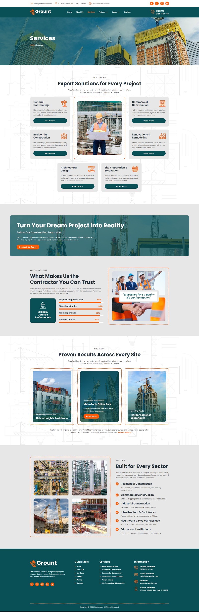 Grount - Construction Elementor Template Kit by Krakenbox | ThemeForest