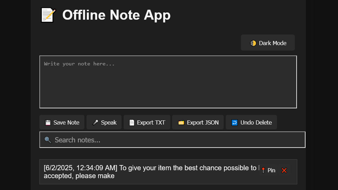 HTML5 Offline Note-Taking App by okenwamama | CodeCanyon