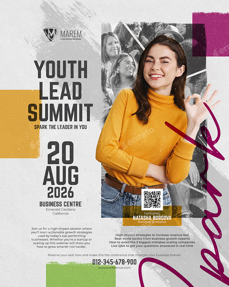 Youth Conference Flyer and Social Media, Print Templates | GraphicRiver
