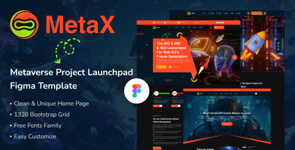 MetaX - Metaverse Project Launch Figma Template by ThemeFollow | ThemeForest