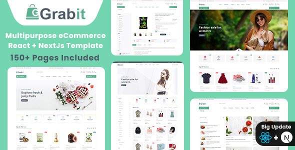 Grabit - Multipurpose eCommerce React + NextJs Template by ashishmaraviya